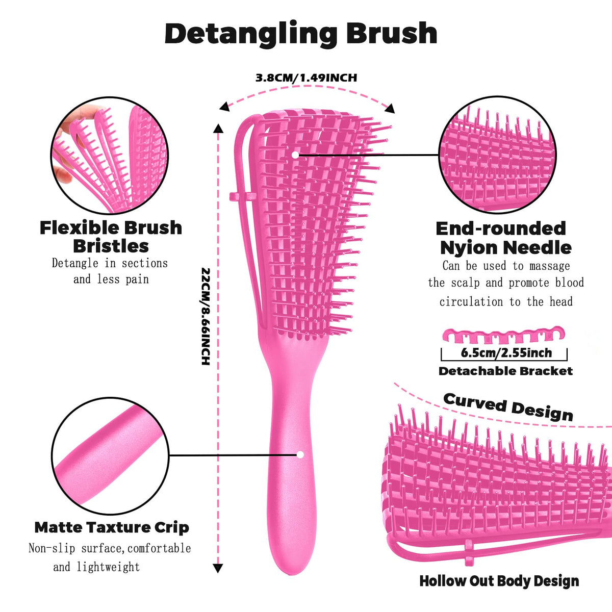 Pink Detangling Brush Set: Gentle Care for Curly and Wavy Hair – goiple ...